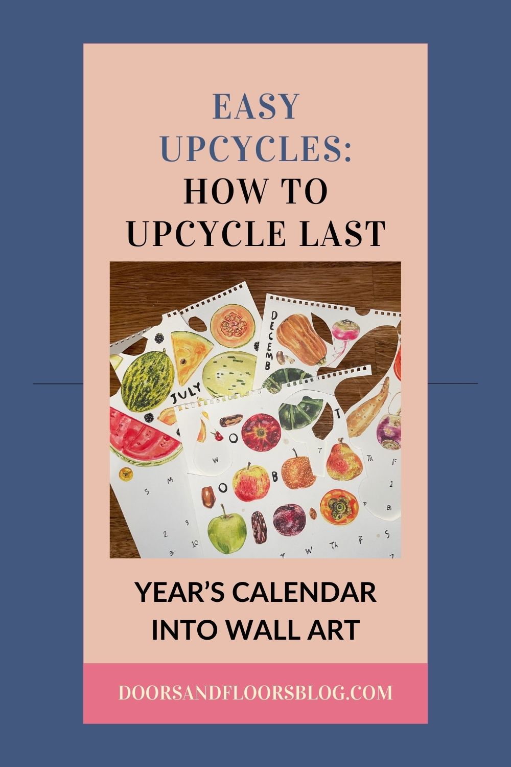 How To Upcycle Last Year's Calendar Into Wall Art - Doors And Floors